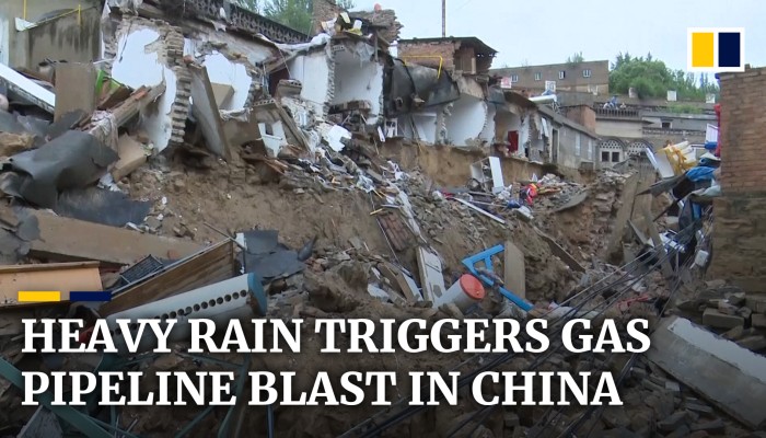 Pipeline explodes and roads collapse in northwestern China after heavy ...