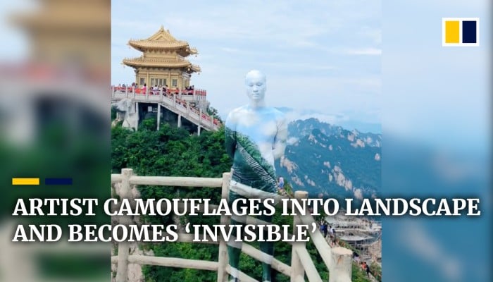 Artist in China becomes ‘invisible’ by camouflaging into background ...