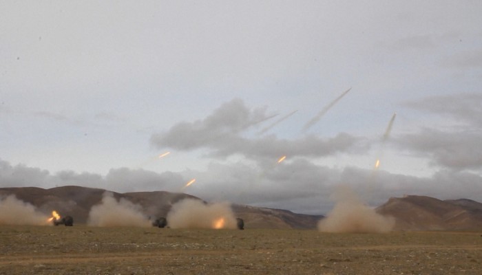 Chinese army conducts live-fire drill in high-altitude area | South ...