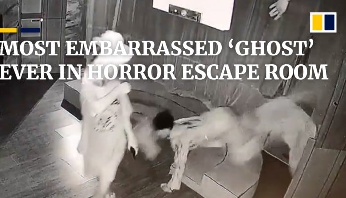 Most embarrassed ‘ghost’ ever in horror escape room in China | South ...