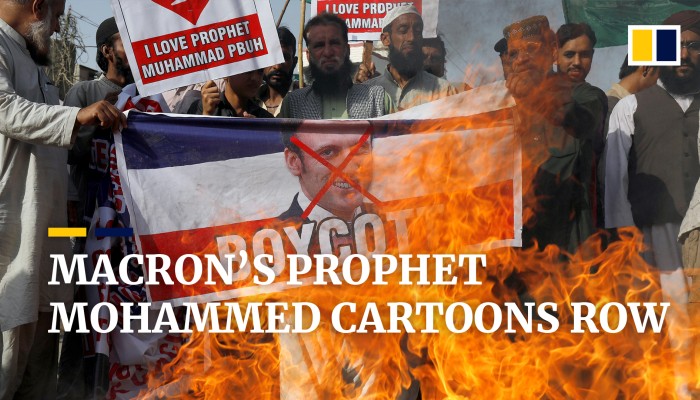 Muslims protest against French leader’s defence of Prophet Mohammed ...