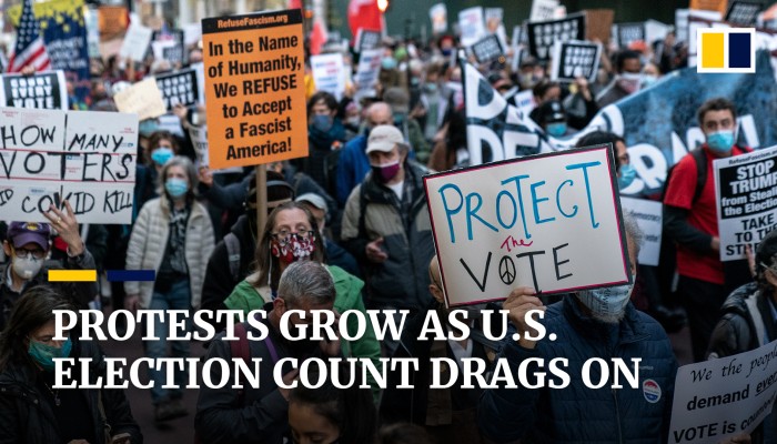 2020 Us Presidential Election Protests Grow As Ballot Count Drags On