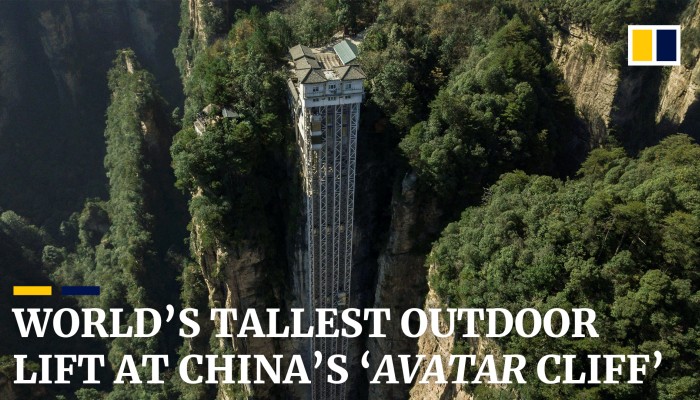 World's tallest outdoor lift brings tourists up China's ‘Avatar cliff ...