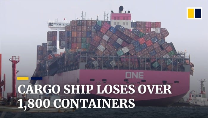 Cargo ship loses more than 1,800 containers in Pacific storm | South ...