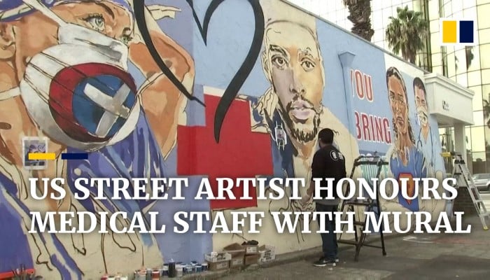 Covid-19: US street artist honours frontline medical workers with mural ...
