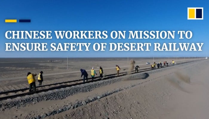 Chinese workers on mission to ensure safety of desert railway | South ...