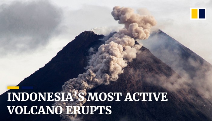 One of Indonesia's most active volcanoes erupts, spewing ash three ...