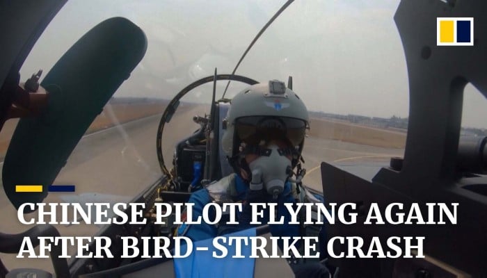 Injured Chinese pilot flying again after bird-strike that forced air ...