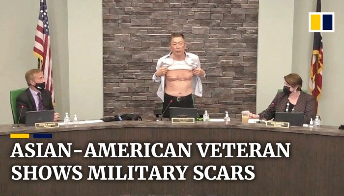 ‘Is this patriot enough?’: US veteran shows military scars as he ...