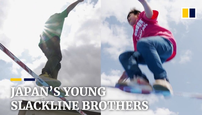 Japan’s young slackline brothers spring into social media fame | South ...
