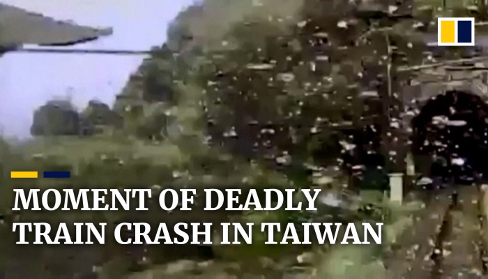 Taiwan releases dramatic footage of train crash which killed 50 people ...