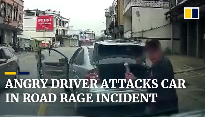 Angry driver attacks car in road rage incident in China | South China ...