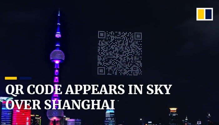 Scannable QR code appears in sky above China’s Shanghai | South China ...