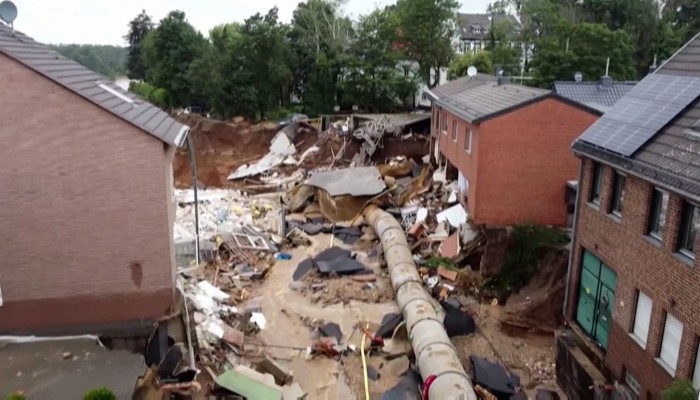 Aerial footage shows extent of deadly landslides in Germany | South ...
