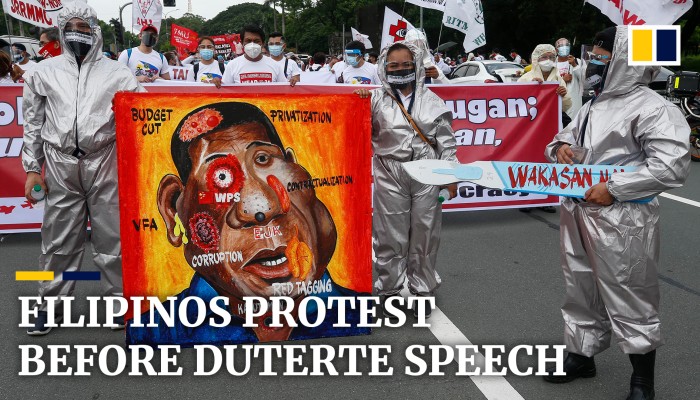 Protesters call for Duterte to step down as Philippine president ...