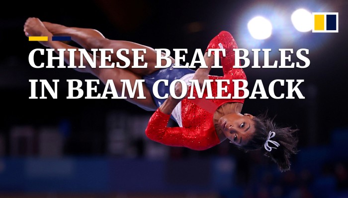 Chinese gymnasts beat American Simone Biles to claim gold and silver ...