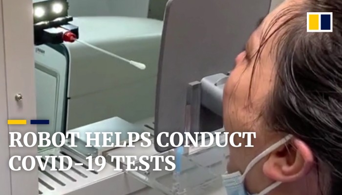 Robot helps conduct Covid-19 tests for people in China | South China ...