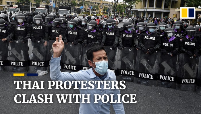 Thai anti-government protesters clash with riot police over handling of ...