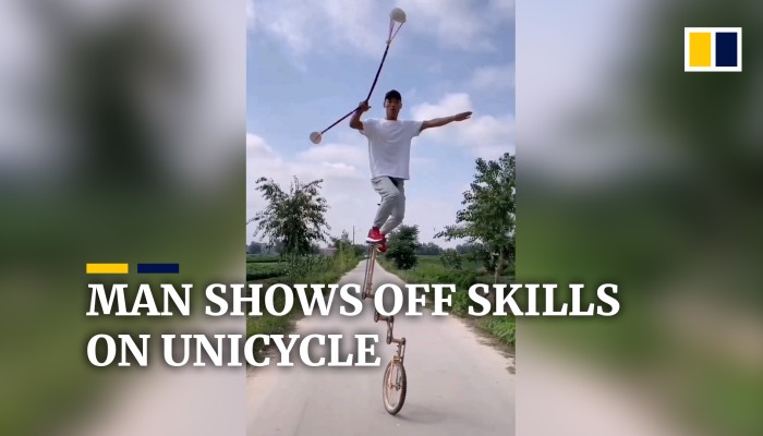 Chinese man shows off skills on unicycle | South China Morning Post