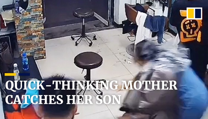 Quick Thinking Mother Catches Her Son In Nick Of Time In China South China Morning Post