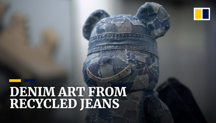 Chinese artist makes eco-friendly denim creations from old recycled ...