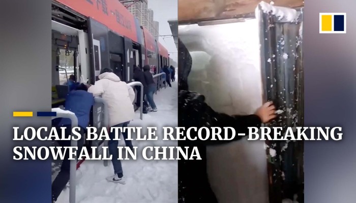Locals battle record-breaking snowfall in China | South China Morning Post