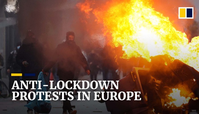 Anti-Covid-19 lockdown protests throughout Europe amid rising cases and ...