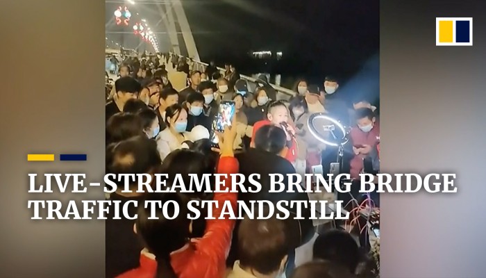 Live-streamers bring bridge traffic to standstill in China | South ...