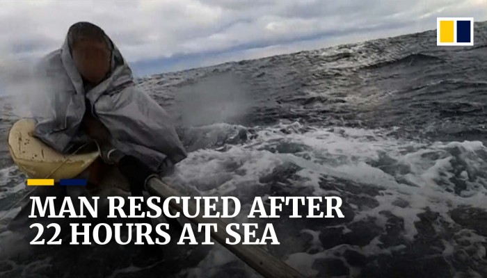 ‘Miracle’ rescue of Japanese man lost at sea for 22 hours in stormy ...