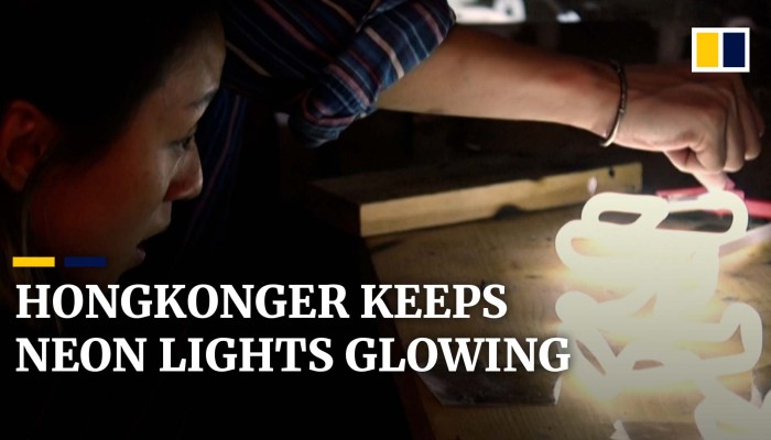 Neon light artist keeps dying Hong Kong trade flickering | South China ...