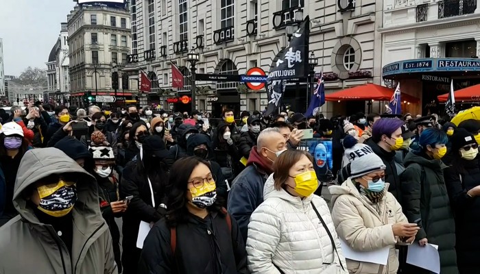 UK Hongkongers organise rally calling for press freedom following ...