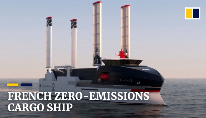 France unveils prototype zero-emission cargo ship powered by hydrogen ...