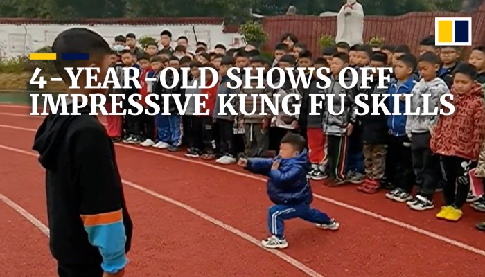 4-year-old Chinese boy shows off impressive kung fu skills | South ...