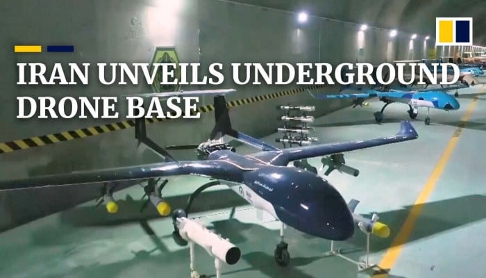 Iran unveils underground drone base amid warnings of retaliation ...