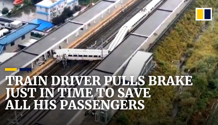 Heroic train driver pulls brake just in time to save all his passengers ...