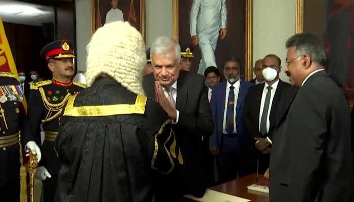 Sri Lankan President-elect Ranil Wickremesinghe is sworn into office ... Sri Lankan President-elect Ranil Wickremesinghe is sworn into office ...