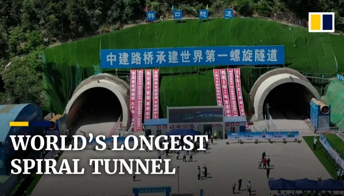 World’s longest spiral tunnel with three loops nears completion in China | South China Morning Post