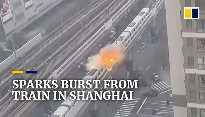 Sparks Burst From Train In Shanghai South China Morning Post