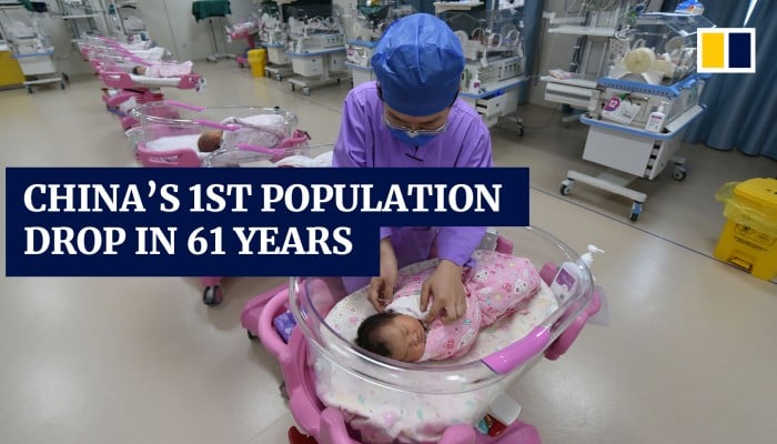 China reports first population decline in 6 decades, with birth rate at ...