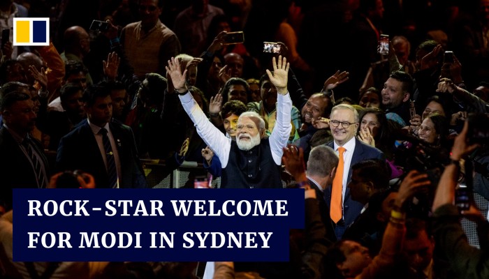 Indian PM Modi receives rare, rock-star welcome from Australian leader ...