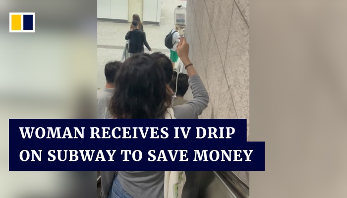 Woman with IV drip on subway gains sympathy in China | South China ...