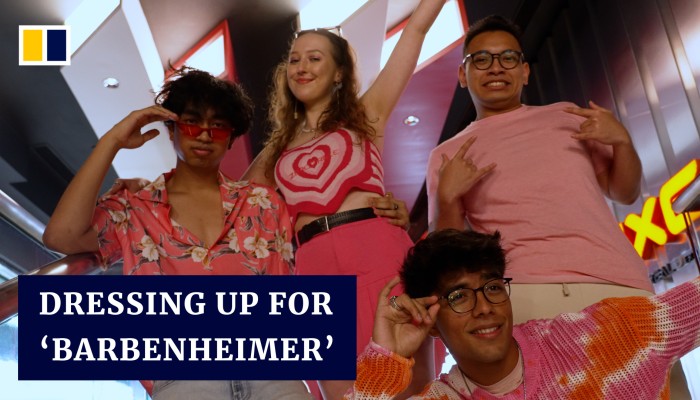 Cinema-goers dress up for 'Barbenheimer' in Hong Kong | South China ...