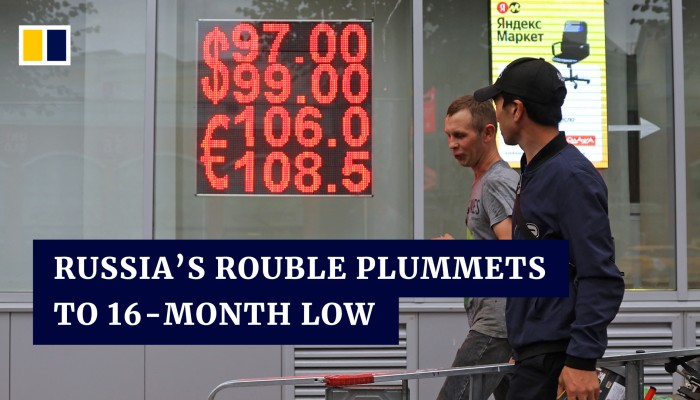 Russia’s rouble falls to lowest value against US dollar since Ukraine ...