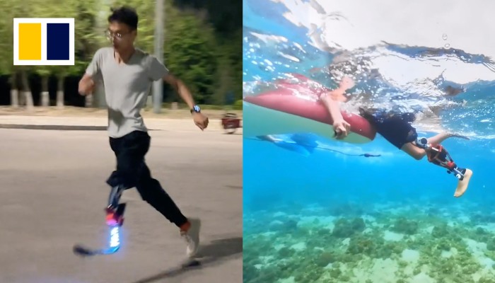 China’s ‘Iron Man’ modifies prosthetic leg to run and swim | South ...