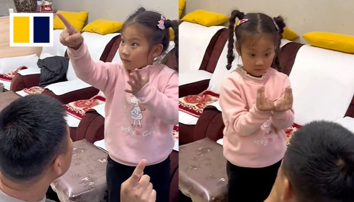 Little girl helps out as translator in deaf parents’ foot spa shop ...