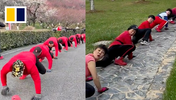 Bizarre ‘crocodile-crawl’ workout in China sparks health concerns ...