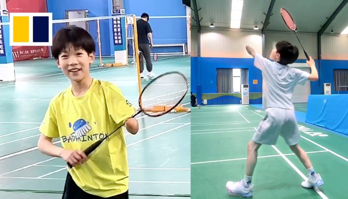 Chinese boy born with 1 arm shines on badminton court | South China ...