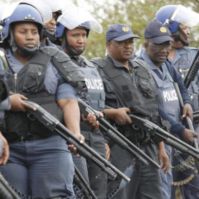 South Africa police halt peaceful strikers’ march | South China Morning ...