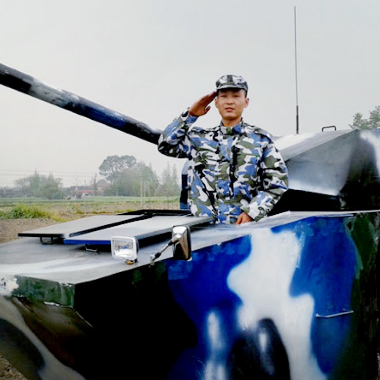 Doting Chinese dad builds three-tonne working tank... for his six-year ...