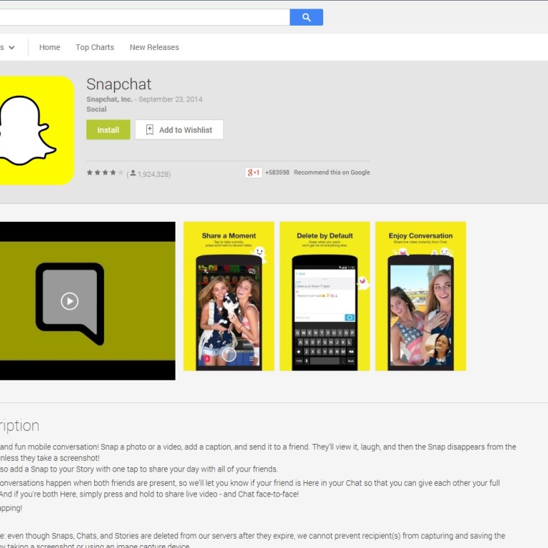 Snapchat blames photo leaks on third-party apps | South China Morning Post